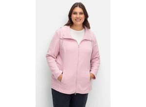 8935278006183 - Große Größen Fleecejacke mit Umlegekragen und 2-Wege-Zipper rosé Gr56