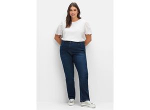 8901381055875 - Große Größen Gerade Jeans mit elastischem High-Waist-Bund dark blue Denim Gr56