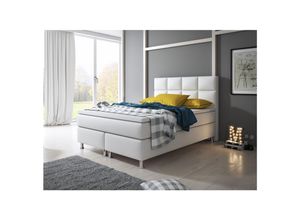 4260263717602 - IHG Boxspringbett Miami Kunstleder Weiss 140x200 cm