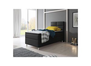 4260465766255 - Inter Handels Boxspringbett Miami 90x200 cm schwarz ohne Bettkasten