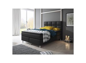 4260263717589 - IHG Boxspringbett Miami 140x200 cm Kunstleder Schwarz