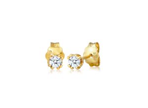 4050878571054 - Paar Ohrstecker ELLI DIAMONDS Solitär Stecker Diamant (006 ct) 585 Gelbgold Ohrringe Gr OneSize 0024 carat ct P1 = bei 10-facher Vergrößerung erkennbare Einschlüsse mit Diamanten Gelbgold 585 goldfarben (gold weiß) Damen Ohrstecker