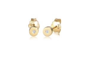 4050878584405 - Paar Ohrstecker ELLI DIAMONDS Stecker Geo Basic Diamant (001 ct) 585 Gelbgold Ohrringe Gr OneSize 0002 carat ct P1 = bei 10-facher Vergrößerung erkennbare Einschlüsse mit Diamanten Gelbgold 585 goldfarben (gold weiß) Damen Ohrstecker