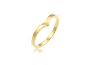 4050878587680 - Fingerring ELLI PREMIUM V-Form Stapelring Geo Look Modern 375 Gelbgold Fingerringe Gr 52 mm ohne Stein Gelbgold 375 13 mm goldfarben (gold) Damen Fingerringe