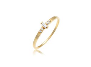 4050878582647 - Verlobungsring ELLI DIAMONDS Verlobung Topas Diamant (002 ct) 585 Gelbgold Fingerringe Gr 52 mm 0004 carat ct P1 = bei 10-facher Vergrößerung erkennbare Einschlüsse Gelbgold 585 2 mm goldfarben (gold weiß) Damen Verlobungsringe