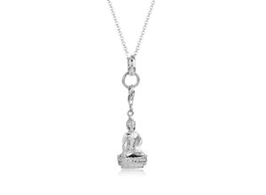 4056261039958 - Kette mit Anhänger Charmträger Charm Buddha Lotus 925 Silber Halsketten Gr 45 ohne Stein Silber 925 (Sterlingsilber) Länge 45 cm silberfarben (silber) Damen Ketten mit Anhänger