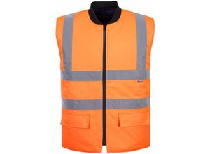 5036108167685 - Wasserabweisende wendbare Warnweste mit Steppfutter Orange 3XL - Orange - Portwest