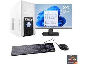 4061474162126 - F (A bis G) CSL Gaming-PC-Komplettsystem Sprint V28885 Computer-Komplettsysteme Gr Microsoft Windows 11 Home (64 Bit) 8 GB RAM 500 GB SSD weiß PC Sets