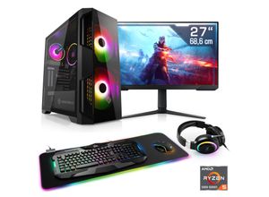 4061474171203 - F (A bis G) CSL Gaming-PC-Komplettsystem RGB Edition V28717 Computer-Komplettsysteme Gr Microsoft Windows 11 Home (64 Bit) 32 GB RAM 1000 GB SSD schwarz PC Sets