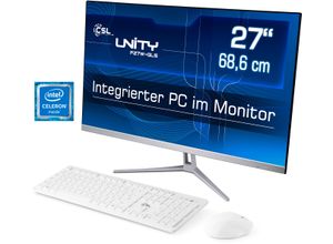 4061474113548 - CSL All-in-One PC Unity F27-GLS mit Windows 10 Pro Computer Gr Microsoft Windows 10 Pro 8 GB RAM 128 GB SSD weiß All in One PC