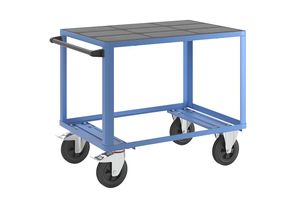 4054666002201 - eurokraft pro Montagewagen 1 Ladefläche aus Kunststoff Ladefläche 1050 x 700 mm Gestell lichtblau