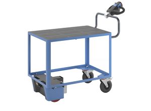 4061753236982 - eurokraft pro Montagewagen mit Elektroantrieb 1 Etage aus Kunststoff LxBxH 1470 x 700 x 1300 mm blau