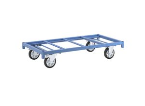 4054666003758 - eurokraft pro Plattformwagen MODULAR Tragfähigkeit 1200 kg Ladefläche 1550 x 800 mm 2 Lenkrollen mit Doppelstopp 2 Bockrollen