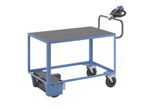 4061753237071 - eurokraft pro Montagewagen mit Elektroantrieb 1 Etage aus Kunststoff LxBxH 1670 x 800 x 1300 mm blau