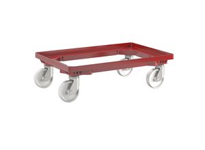 4061753114761 - eurokraft basic Profi-Fahrgestell 600 x 400 mm 4 Lenkrollen aus Polypropylen rot ab 20 Stk