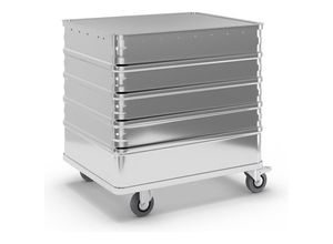 4260257922425 - Gmöhling Gmbh - Alu-Kastenwagen glatte Oberfläche LxBxH 730x580x740 mm mit Deckel