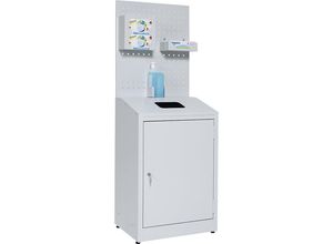 8697653684057 - Hygienestation mit Lochwand HxBxT 1480 x 550 x 400 mm lichtgrau