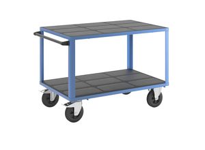 4054666009897 - eurokraft pro Montagewagen 2 Ladeflächen aus Kunststoff Ladefläche 1250 x 800 mm Gestell lichtblau