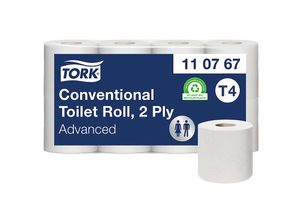 7322540861327 - TORK Kleinrollen Toilettenpapier Haushaltsrolle Tissue 2-lagig weiß VE 64 Rollen à 250 Blatt ab 21 VE