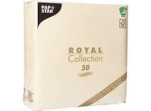 4002911216217 - Servietten Royal Collection 400 x 400 mm mit ¼-Falz kompostierbar FSC®-zertifiziertes Papier in Stoffoptik champagnerfarben 5 x 50 Stück