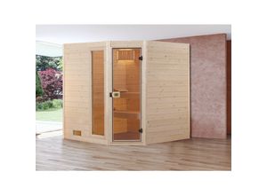 4004581435172 - Weka Eck-Sauna Valida 2 mit Zusatzfenster 189 x 2035 x 189 cm