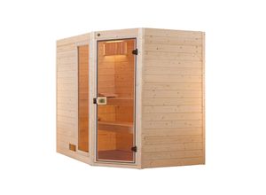 4004581461508 - weka Massivholz-Sauna VALIDA Gr 4 Sparset 90 kW K inkl integrierter Steuerung Glastür und Fenster