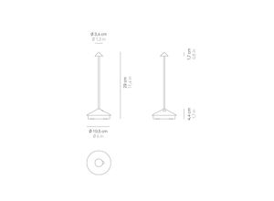 8058945335277 - - Led-tischleuchte pina pro wiederaufladbar 2200-2700-3000k ip54 22w dunkelgrau - ld1650n3