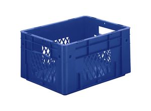 4031022031181 - Schwerlast-Euro-Behälter Polypropylen Volumen 175 l LxBxH 400 x 300 x 210 mm Wände durchbrochen Boden geschlossen blau VE 4 Stk