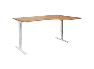 4061753266385 - Schreibtisch Atlanta elektrisch höhenverstellbar Ecke BxT 1800 x 1200 mm Buche weiß rechts