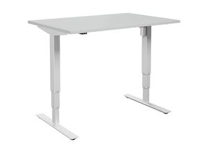 4061753258656 - Schreibtisch Atlanta elektrisch höhenverstellbar gerade BxT 1400 x 800 mm lichtgrau weiß