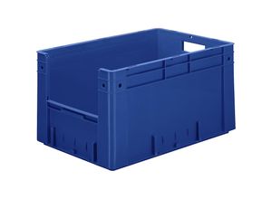 4031022030542 - Schwerlast-Euronormbehälter pp Wände + Boden geschlossen Eingrifföffnung LxBxH 600x400x320 mm Farbe blau ve 2 Stück