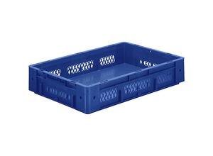 4031022030818 - Schwerlast-Euro-Behälter Polypropylen Volumen 20 l LxBxH 600 x 400 x 120 mm Wände durchbrochen Boden geschlossen blau VE 2 Stk