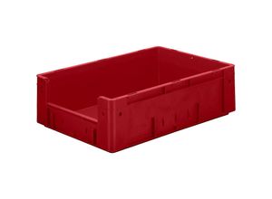 4031022030917 - Schwerlast-Euronormbehälter pp Wände + Boden geschlossen Eingrifföffnung LxBxH 600x400x175 mm Farbe rot ve 2 Stück