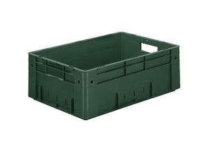 4031022030351 - Schwerlast-Euro-Behälter Polypropylen Volumen 38 l LxBxH 600 x 400 x 210 mm Wände geschlossen Boden geschlossen grün VE 2 Stk