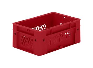 4031022031532 - Schwerlast-Euro-Behälter Polypropylen Volumen 41 l LxBxH 300 x 200 x 120 mm Wände durchbrochen Boden geschlossen rot VE 8 Stk