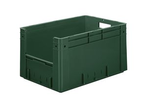 4031022030559 - Schwerlast-Euronormbehälter pp Wände + Boden geschlossen Eingrifföffnung LxBxH 600x400x320 mm Farbe grün ve 2 Stück