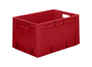 4031022030467 - Schwerlast-Euro-Behälter Polypropylen Volumen 60 l LxBxH 600 x 400 x 320 mm Wände geschlossen Boden geschlossen rot VE 2 Stk