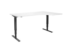 4061753259325 - Schreibtisch Atlanta elektrisch höhenverstellbar Ecke BxT 1800 x 1200 mm weiß schwarz rechts