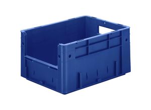 4031022031228 - Schwerlast-Euronormbehälter pp Wände + Boden geschlossen Eingrifföffnung LxBxH 400x300x210 mm Farbe blau ve 4 Stück