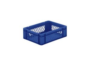 4031022090072 - Euro-Format-Stapelbehälter Wände durchbrochen Boden geschlossen LxBxH 400 x 300 x 120 mm blau VE 5 Stk