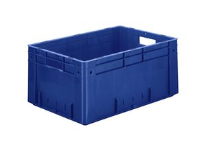 4031022030122 - Schwerlast-Euro-Behälter Polypropylen Volumen 50 l LxBxH 600 x 400 x 270 mm Wände geschlossen Boden geschlossen blau VE 2 Stk