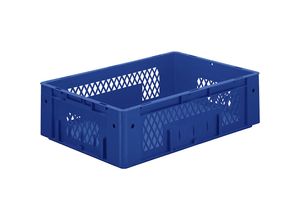 4031022030894 - Schwerlast-Euro-Behälter Polypropylen Volumen 31 l LxBxH 600 x 400 x 175 mm Wände durchbrochen Boden geschlossen blau VE 2 Stk