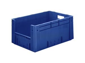 4031022030191 - Schwerlast-Euronormbehälter pp Wände + Boden geschlossen Eingrifföffnung LxBxH 600x400x270 mm Farbe blau ve 2 Stück