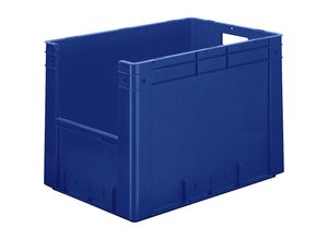 4031022030665 - Schwerlast-Euronormbehälter pp Wände + Boden geschlossen Eingrifföffnung LxBxH 600x400x420 mm Farbe blau ve 2 Stück