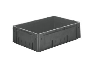 4031022030870 - Schwerlast-Euro-Behälter Polypropylen Volumen 31 l LxBxH 600 x 400 x 175 mm Wände geschlossen Boden geschlossen grau VE 2 Stk