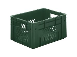 4031022031198 - Schwerlast-Euro-Behälter Polypropylen Volumen 175 l LxBxH 400 x 300 x 210 mm Wände durchbrochen Boden geschlossen grün VE 4 Stk