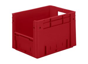 4031022031075 - Schwerlast-Euronormbehälter pp Wände + Boden geschlossen Eingrifföffnung LxBxH 400x300x270 mm Farbe rot ve 4 Stück