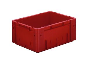 4031022031365 - Schwerlast-Euro-Behälter Polypropylen Volumen 145 l LxBxH 400 x 300 x 175 mm Wände geschlossen Boden geschlossen rot VE 4 Stk