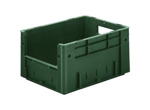 4031022031235 - Schwerlast-Euronormbehälter pp Wände + Boden geschlossen Eingrifföffnung LxBxH 400x300x210 mm Farbe grün ve 4 Stück