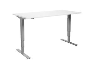 4061753258793 - Schreibtisch Atlanta elektrisch höhenverstellbar gerade BxT 1600 x 800 mm weiß silber